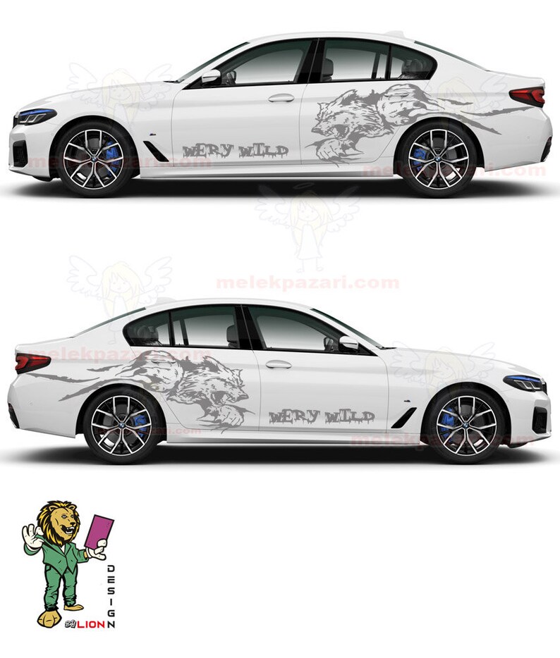 Wolf Fender Top Side Trunk Car Sticker, Wolf Car Decal, Wild Wolf ...