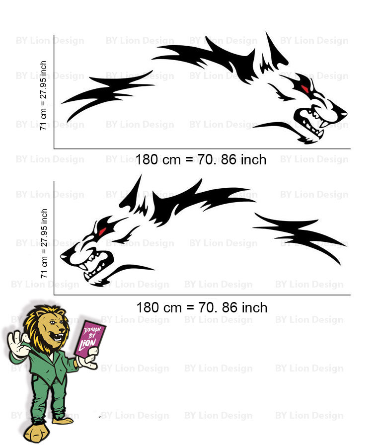 Wolf Fender Top Side Trunk Car Sticker, Wolf Car Decal, Wild Wolf ...