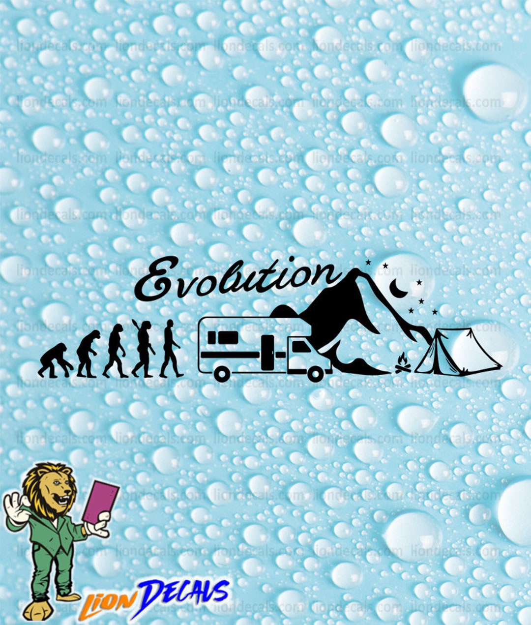 Evolution Caravan Decal Sticker, Evolution Decal, Caravan Decal Vinly ...