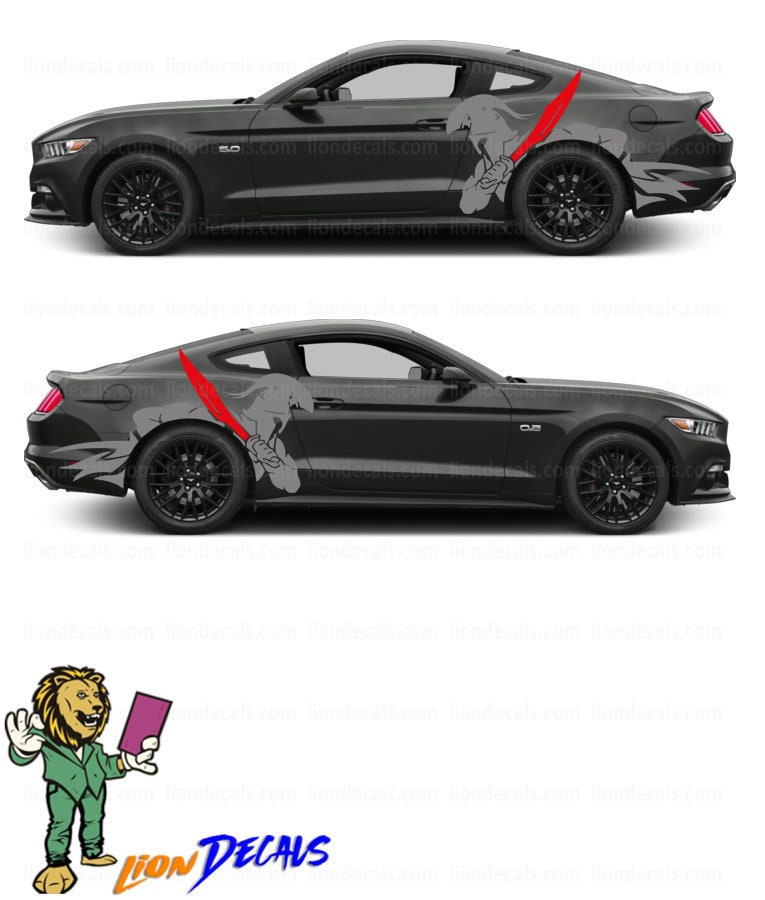 Warrior Side Car Decal. Gladiator Side Car Sticker. Mustang- Charger ...