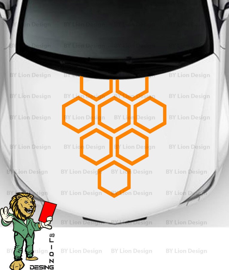 Honeycomb Hood Decal - Hood Car Sticker - Strip Car Patient Vehicle ...