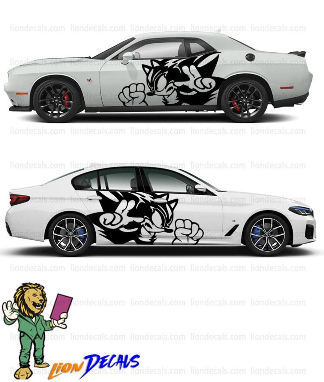 Sonic Car Decal. Sonic Car Side Sticker Set. - Etsy