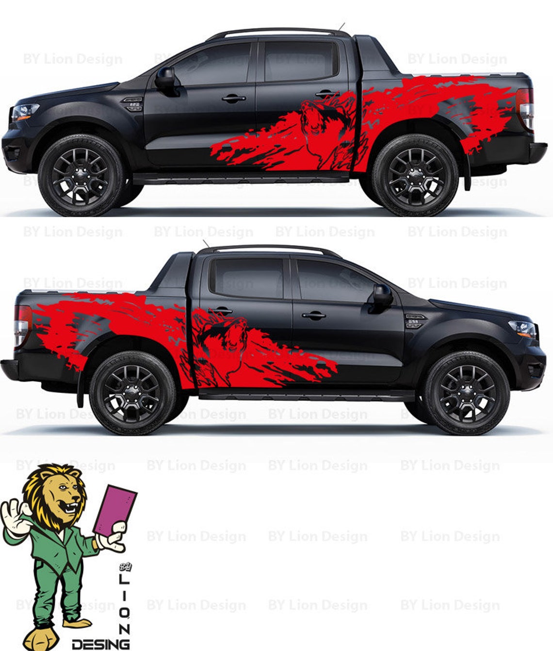 Wild Bear Pickup Truck Side Body Decal. Pickup Sticker. Ford Ranger ...
