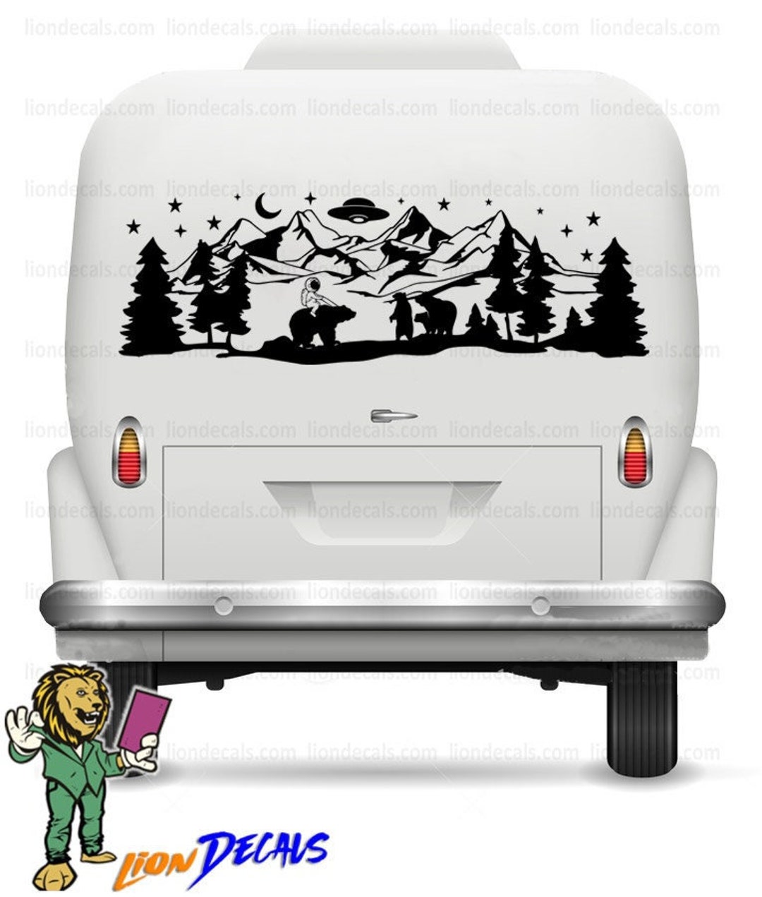 Astronaut Ufo Mountain Landspace Caravan Decal, Sticker - Etsy