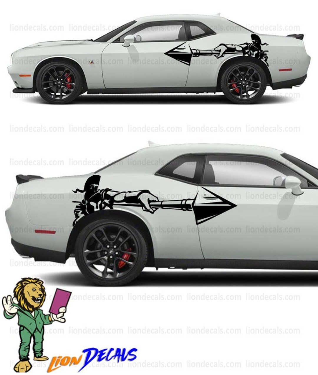Gladiator Car Side Decal. Warrior Car Decal. Vinyl Decal. Mustang ...