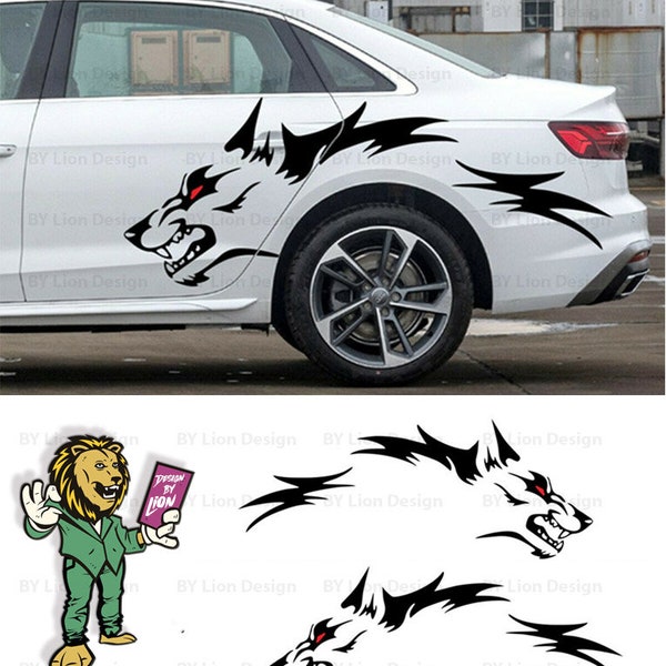 Wolf Side Car Decal - Etsy