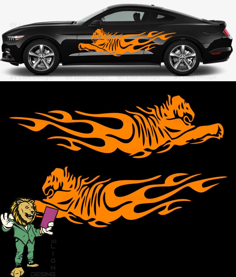 Tiger Side Trunk Car Sticker Tiger Car Decal Tiger Sticker - Etsy