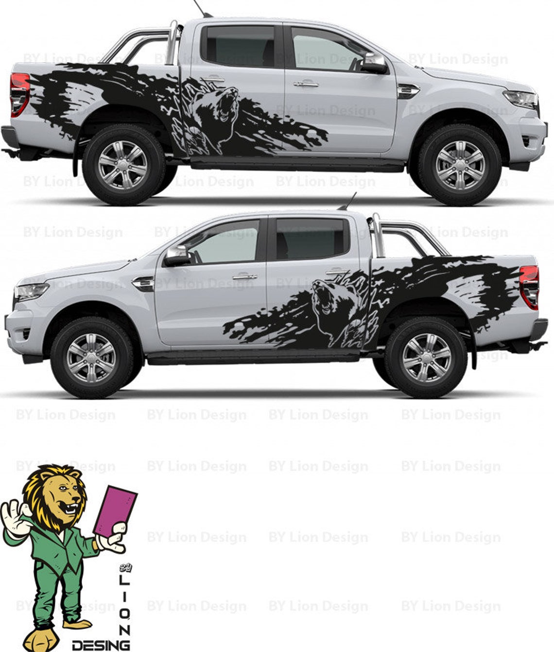 Wild Bear Pickup Truck Side Body Decal. Pickup Sticker. Ford Ranger ...