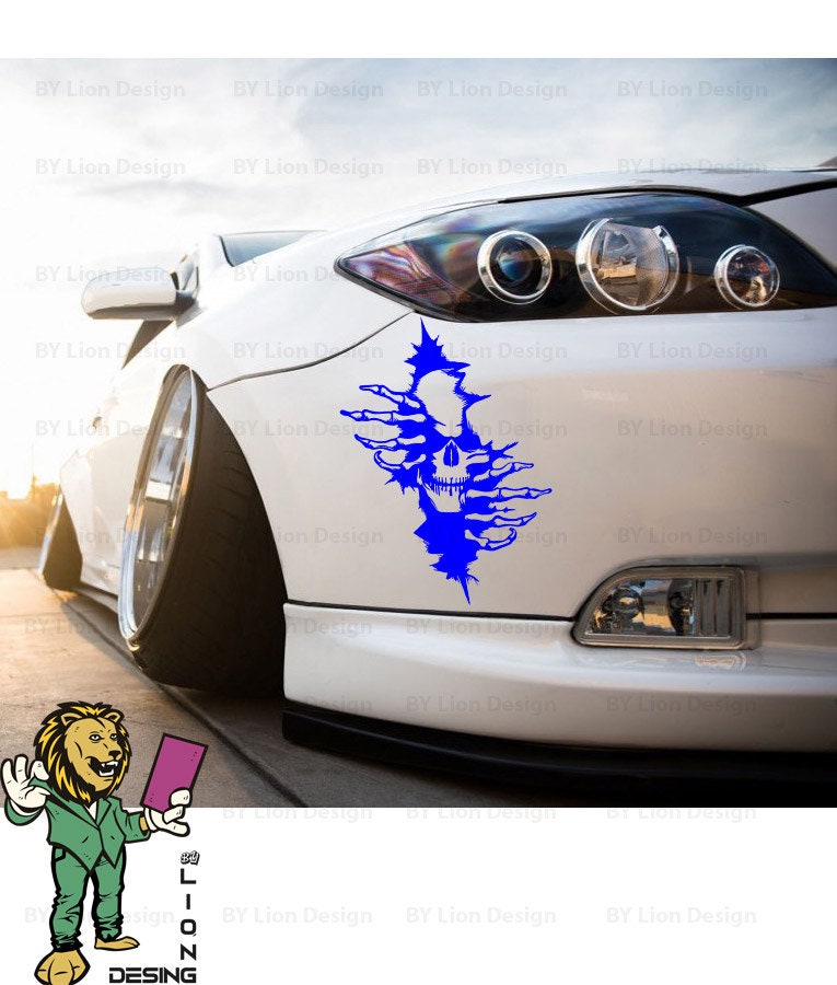 Skull Car Decal. Skull Car Hood Sticker - Etsy