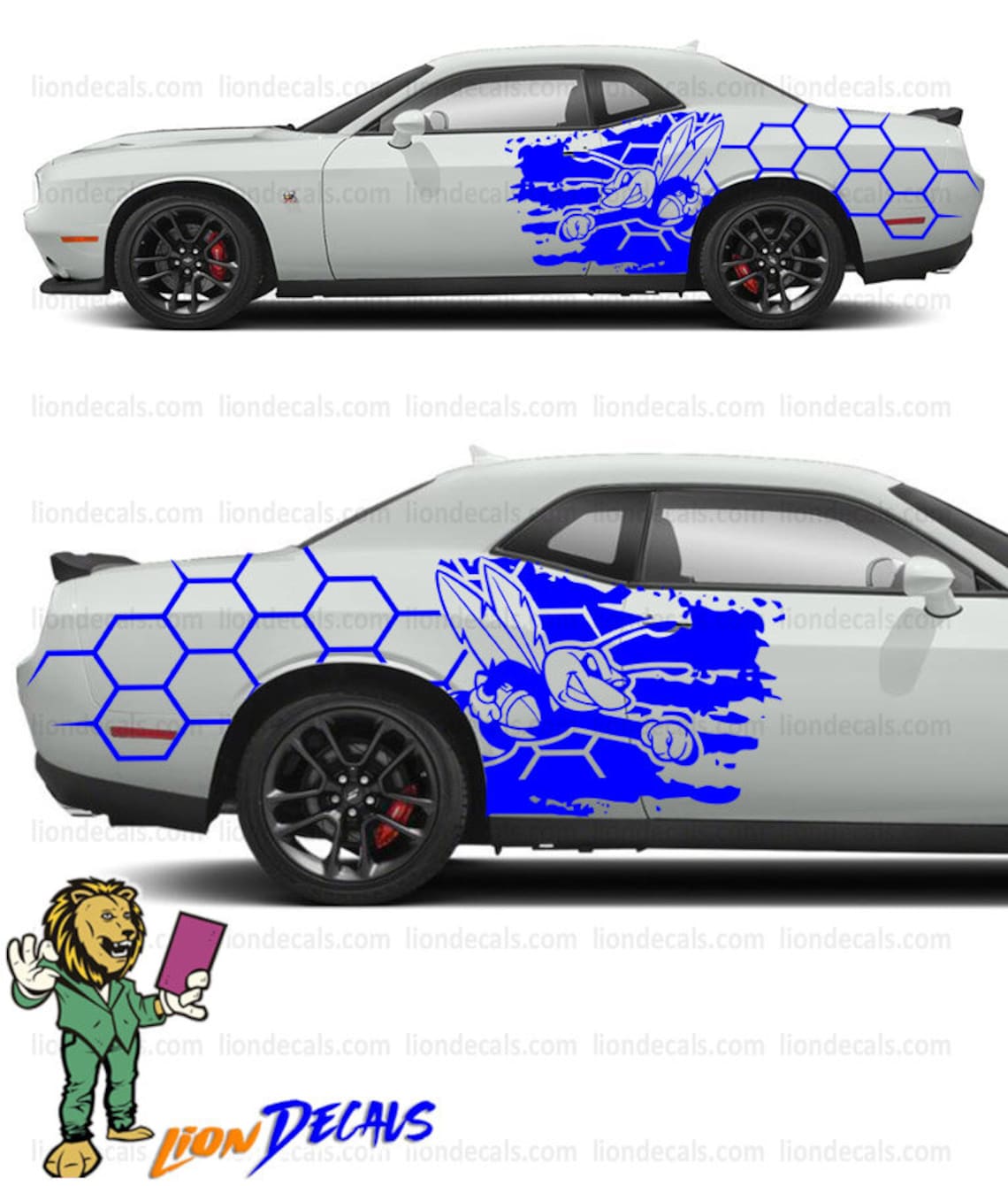 Honeycomb Car Side Decal. Honeycomb Bee Sticker. Mustang Charger ...