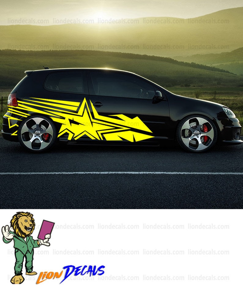 Big Star Car Side Decal. Star Car Side Stripe Decal - Etsy