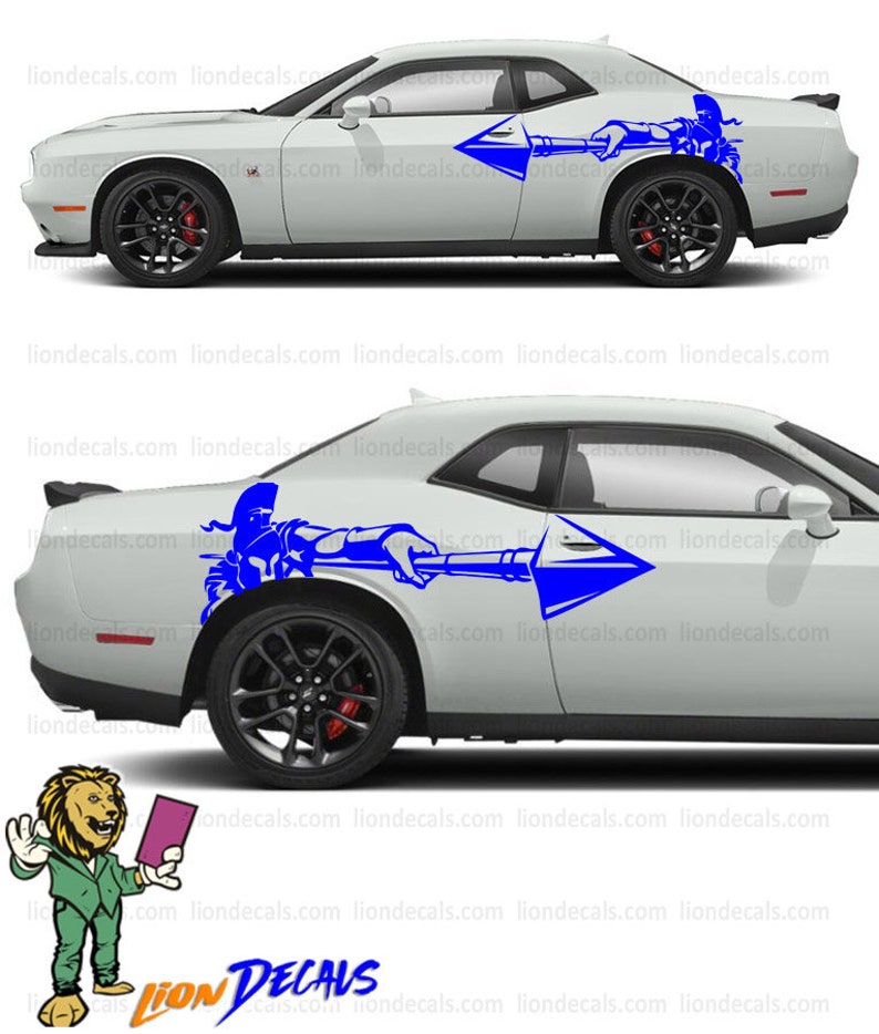 Gladiator Car Side Decal. Warrior Car Decal. Vinyl Decal. Mustang ...