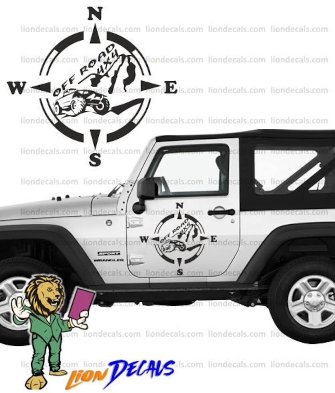 4x4 off Road Compass Decal. Mountain Compass Decal. Compass Sticker - Etsy