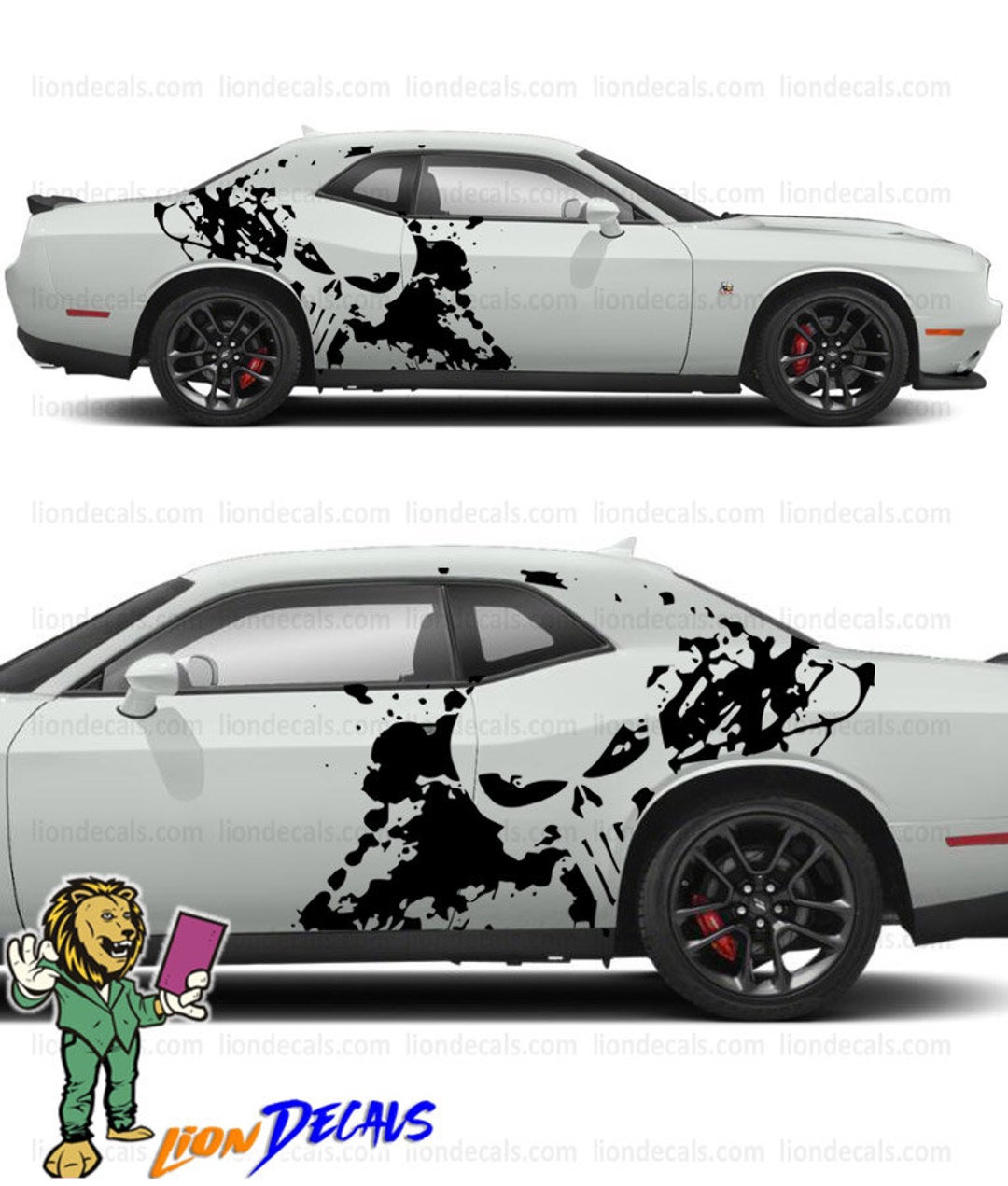 Dry Head Car Side Rear Fender Top Decal. Skull Side Car Sticker ...