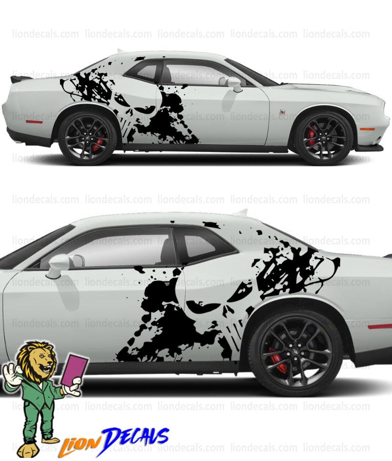 Dry Head Car Side Rear Fender Top Decal. Skull Side Car Sticker ...