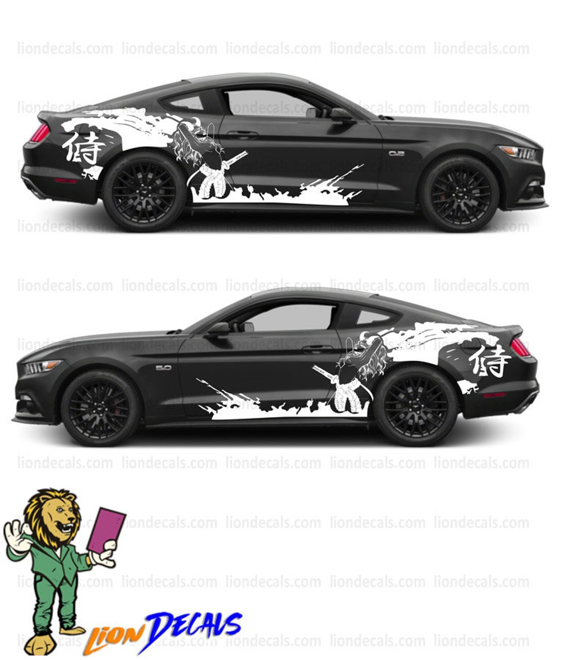 Samurai Girl Side Body Car Decal. Samurai Girl Car Rear Fender Top ...