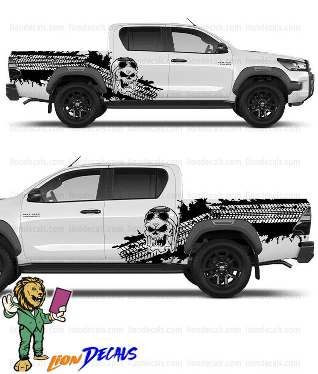 Tire Track Skull off Road Pickup Truck Decal. Skull off Road Sticker ...