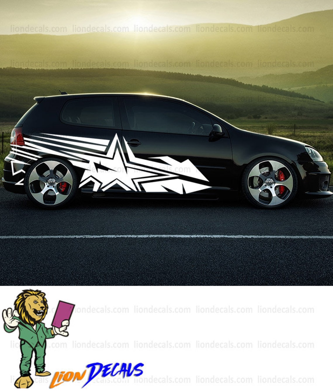 Big Star Car Side Decal. Star Car Side Stripe Decal - Etsy