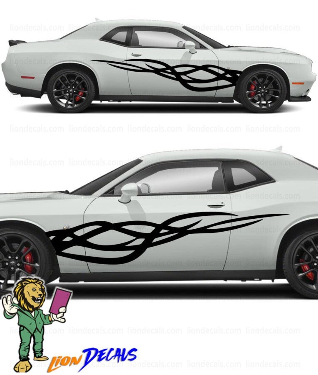 Tribal Pattern Flame Car Side Decal. Flame Racing Side Sticker. Racing ...