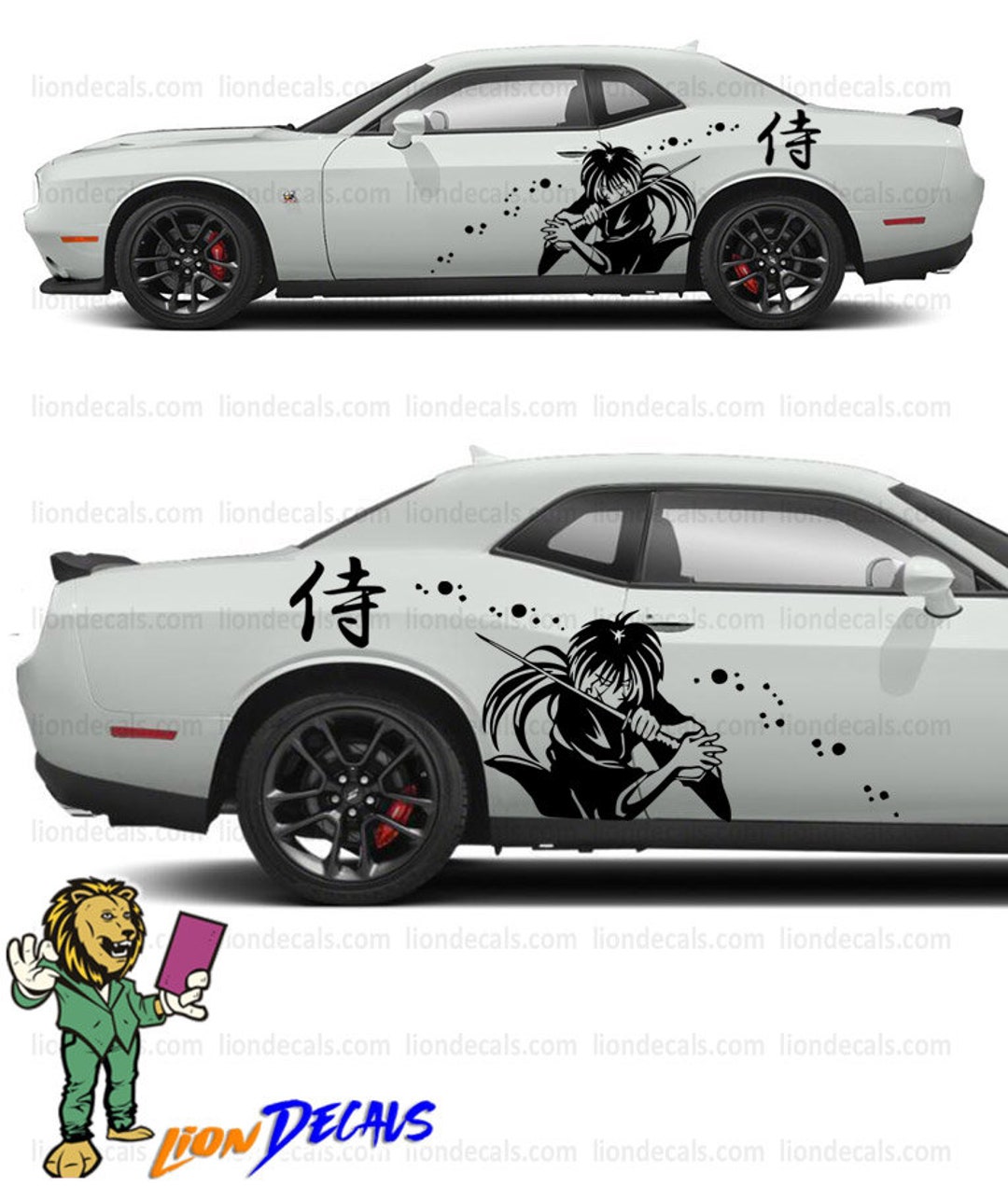 Samurai Car Side Door Rear Fender Decal. Car Side Door Sticker - Etsy