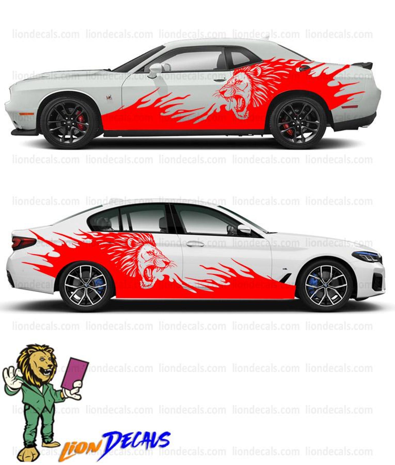 Lion Car Side Decal, Lion Decal Design - Etsy