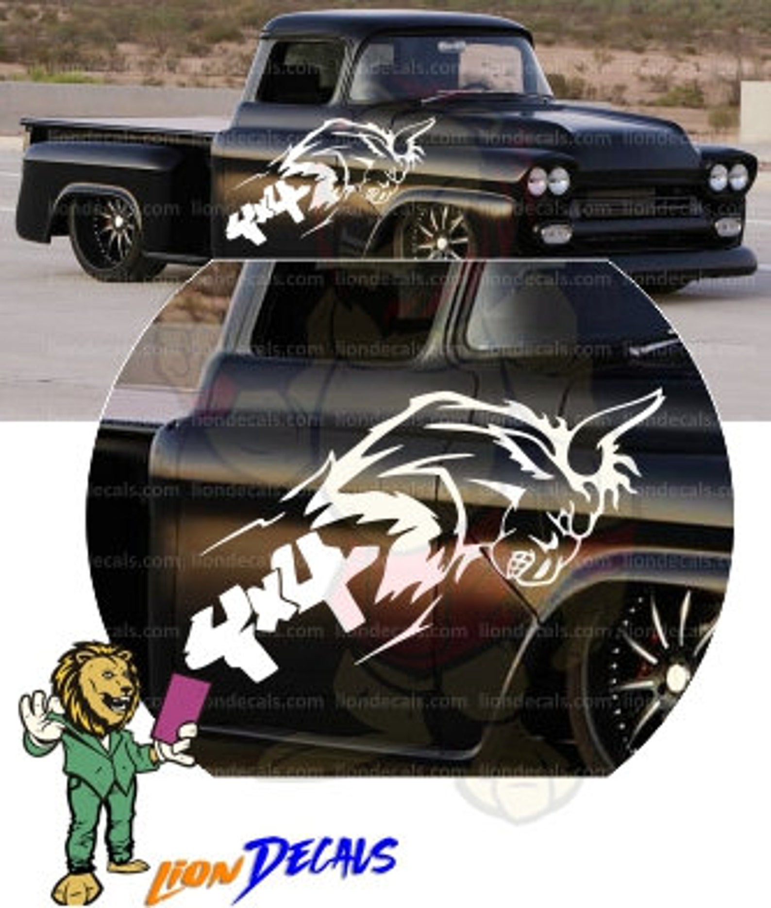 4x4 Bull off Road Pickup Truck Side Decal. Bull off Road - Etsy