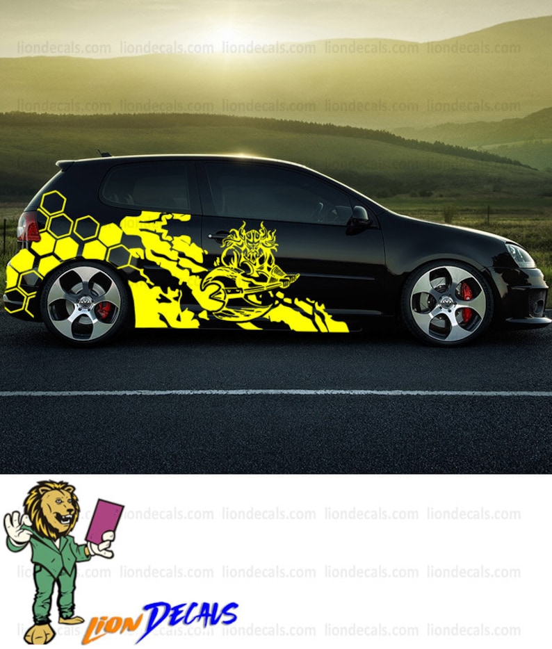 Viking Honeycomb Side Body Car Decal. Honeycomb Car Sticker. Warrior ...