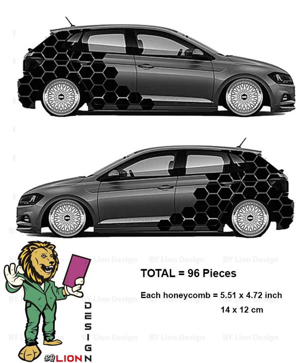 Honeycomb Side Trunk Car Decal, Honeycomb Car Sticker - Etsy