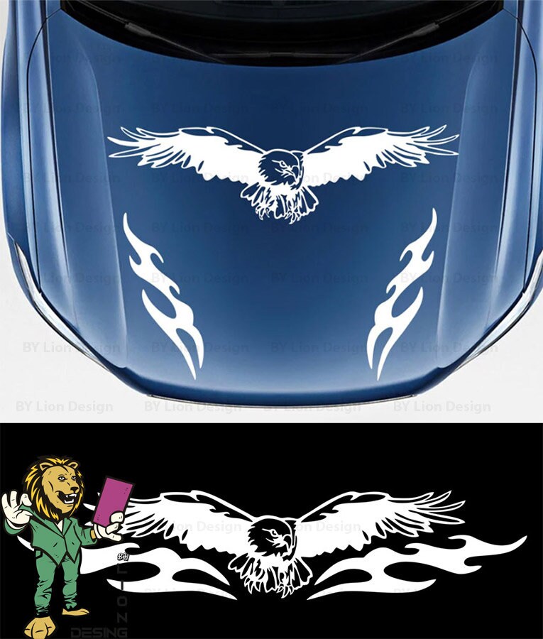 Tribal Pattern Eagle Car Sticker. Eagle Car Decal. Eagle Car Hood Decal ...