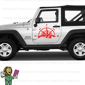 Compass and Mount Sticker, Mountain Decal, Compass Caravan Decal. Bear ...