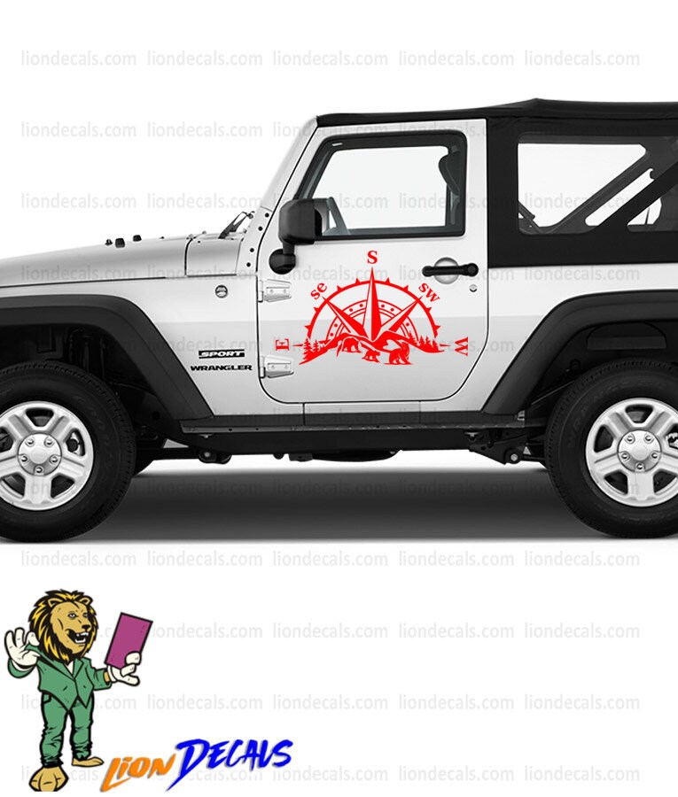 Compass and Mount Sticker Mountain Decal Compass Caravan - Etsy