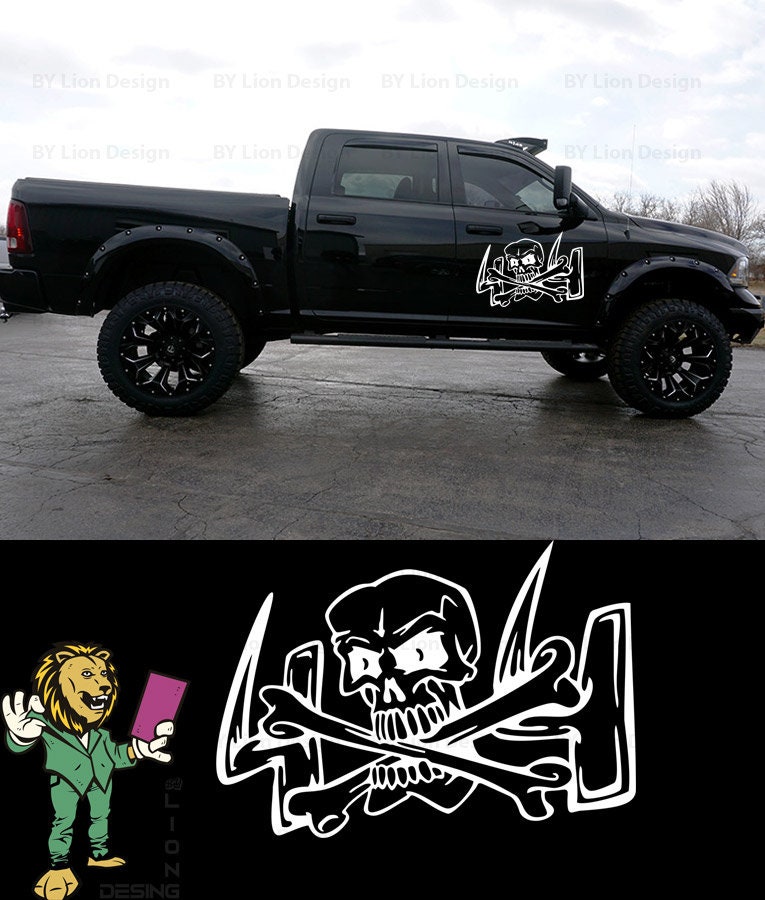 4x4 Skull Decal. 4x4 Sticker. Skull off Road Decal. - Etsy