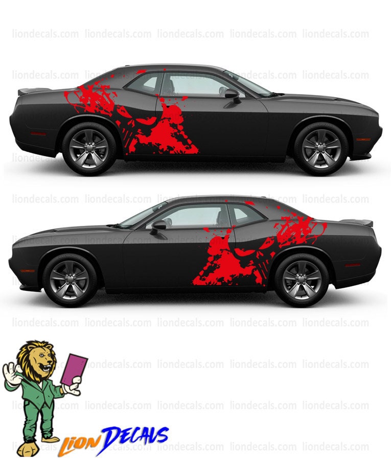 Dry Head Car Side Rear Fender Top Decal. Skull Side Car Sticker ...