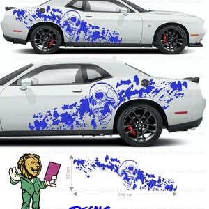 Dry Head Car Side Rear Fender Top Decal. Skull Side Car Sticker ...