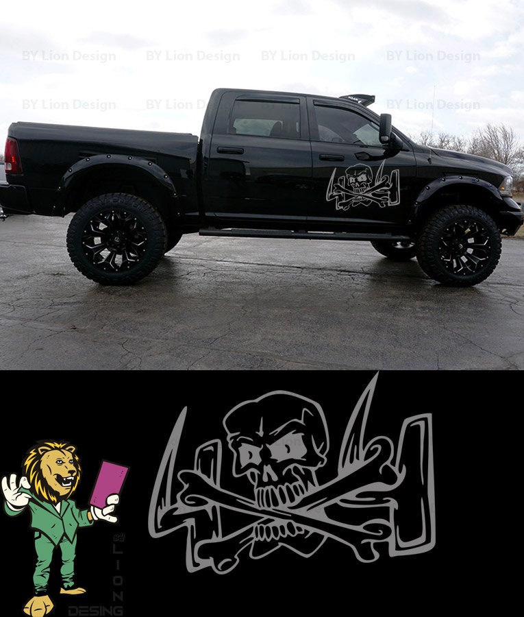 4x4 Skull Decal. 4x4 Sticker. Skull off Road Decal. - Etsy