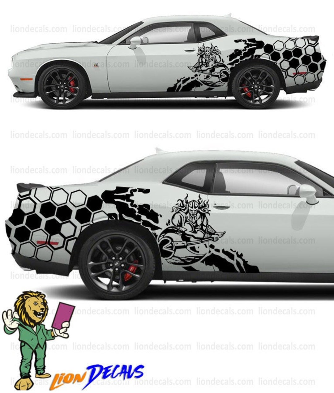 Viking Honeycomb Side Body Car Decal. Honeycomb Car Sticker. Warrior ...