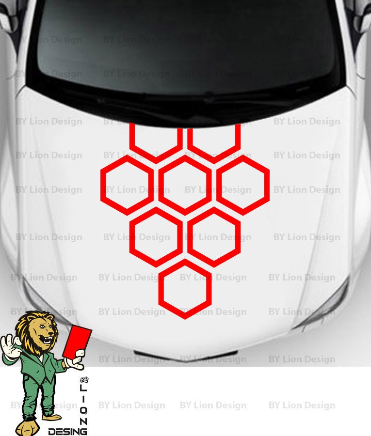 Honeycomb Hood Decal - Hood Car Sticker - Strip Car Patient Vehicle ...