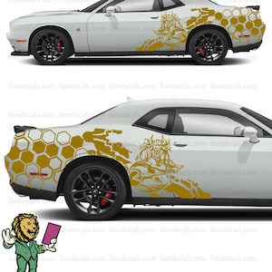 Viking Honeycomb Side Body Car Decal. Honeycomb Car Sticker. Warrior ...