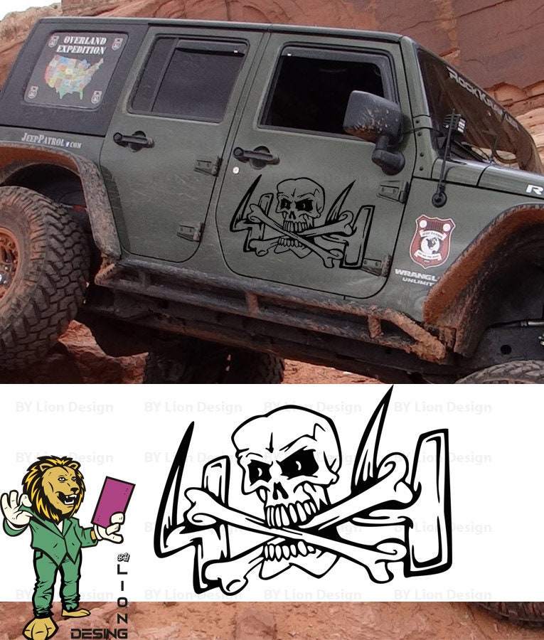 4x4 Skull Decal. 4x4 Sticker. Skull off Road Decal. - Etsy