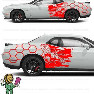 Honeycomb Car Side Decal. Honeycomb Bee Sticker. Mustang- Charger ...
