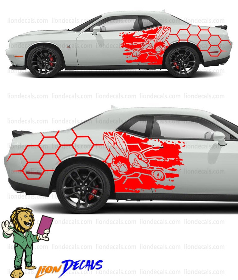 Honeycomb Car Side Decal. Honeycomb Bee Sticker. Mustang- Charger ...