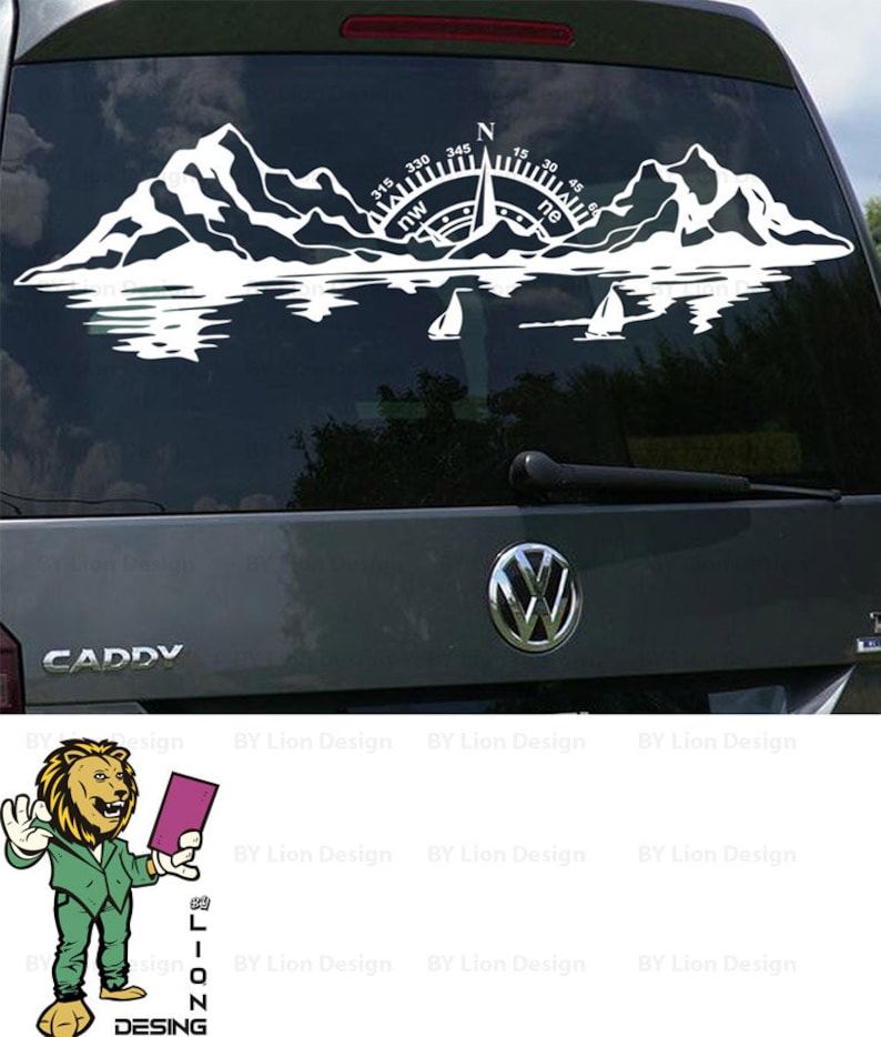 Compass Mountain Caravan Decal. Compass Mountain off Road Sticker. Camp ...