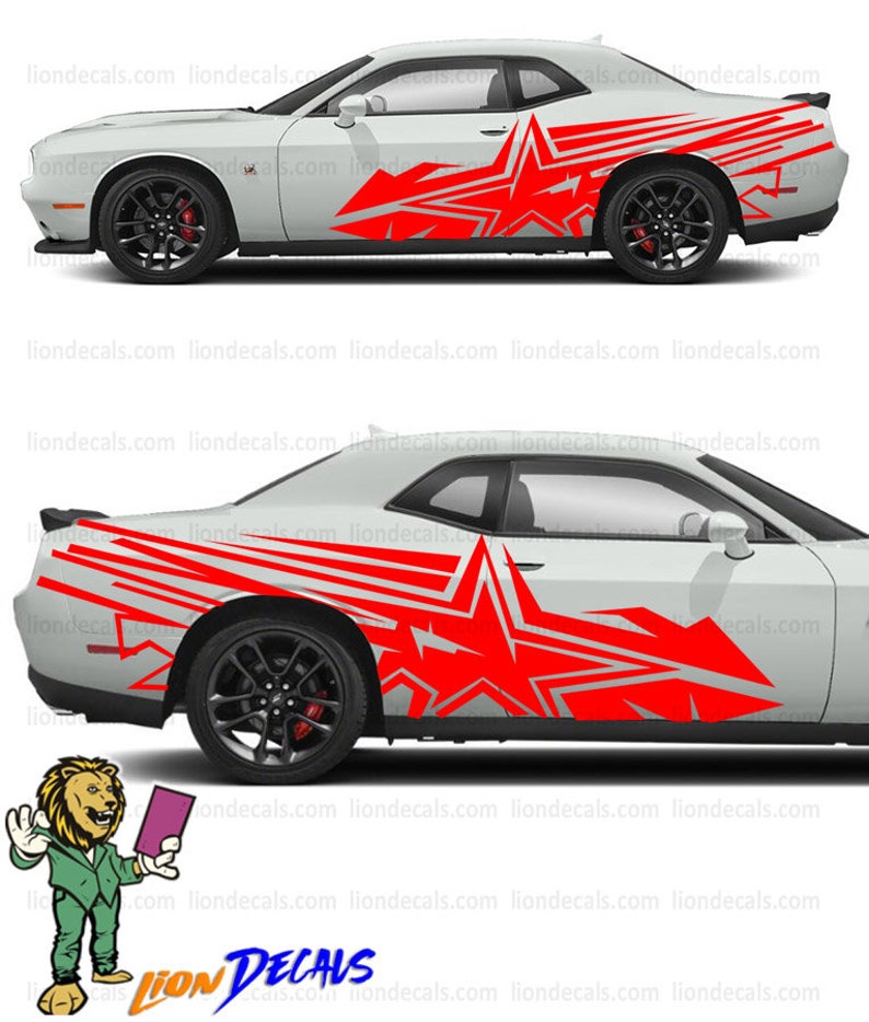 Big Star Car Side Decal: Stripe Vinyl Sticker Set - Etsy
