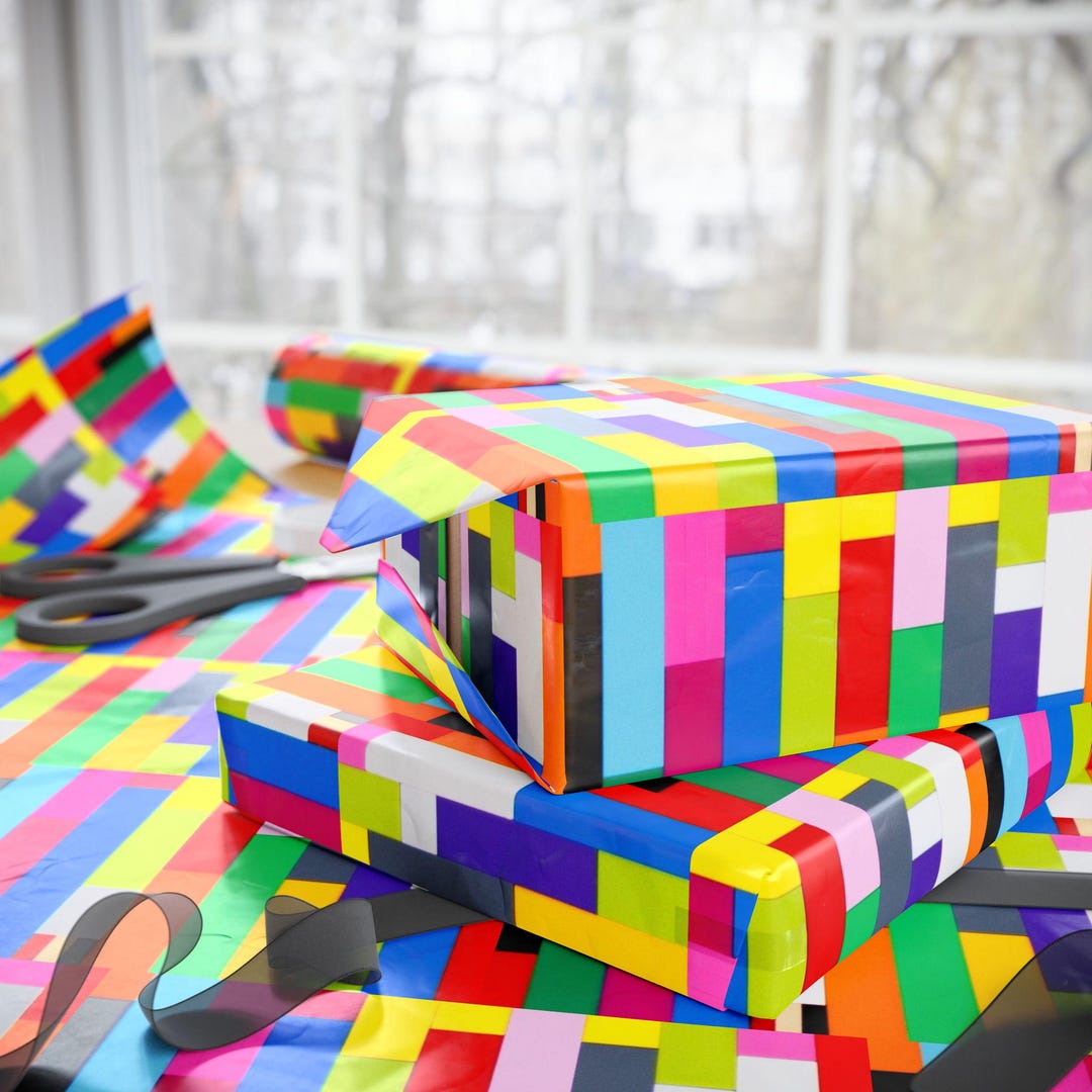 Smooth LEGO Building Brick Photo Wrapping Paper, Vibrant Geometric ...