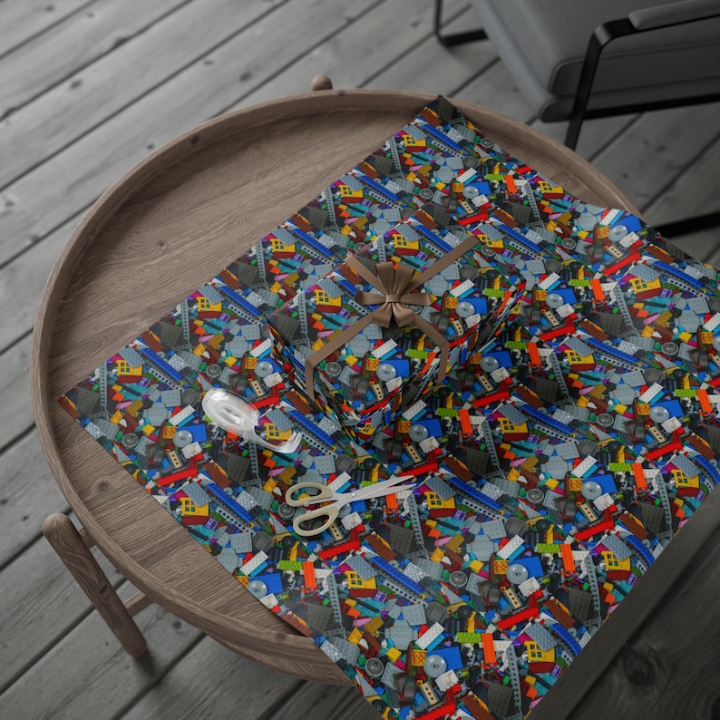 Lego Brick Photo Wrapping Paper, Kids Birthday Gift Wrap - Etsy