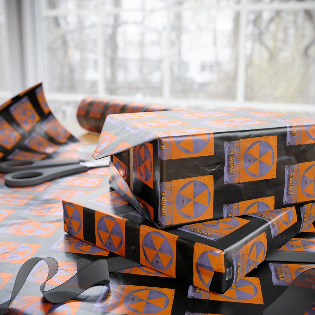 Fallout Shelter Sign Wrapping Paper, Retro Gamer Gift Wrap - Etsy