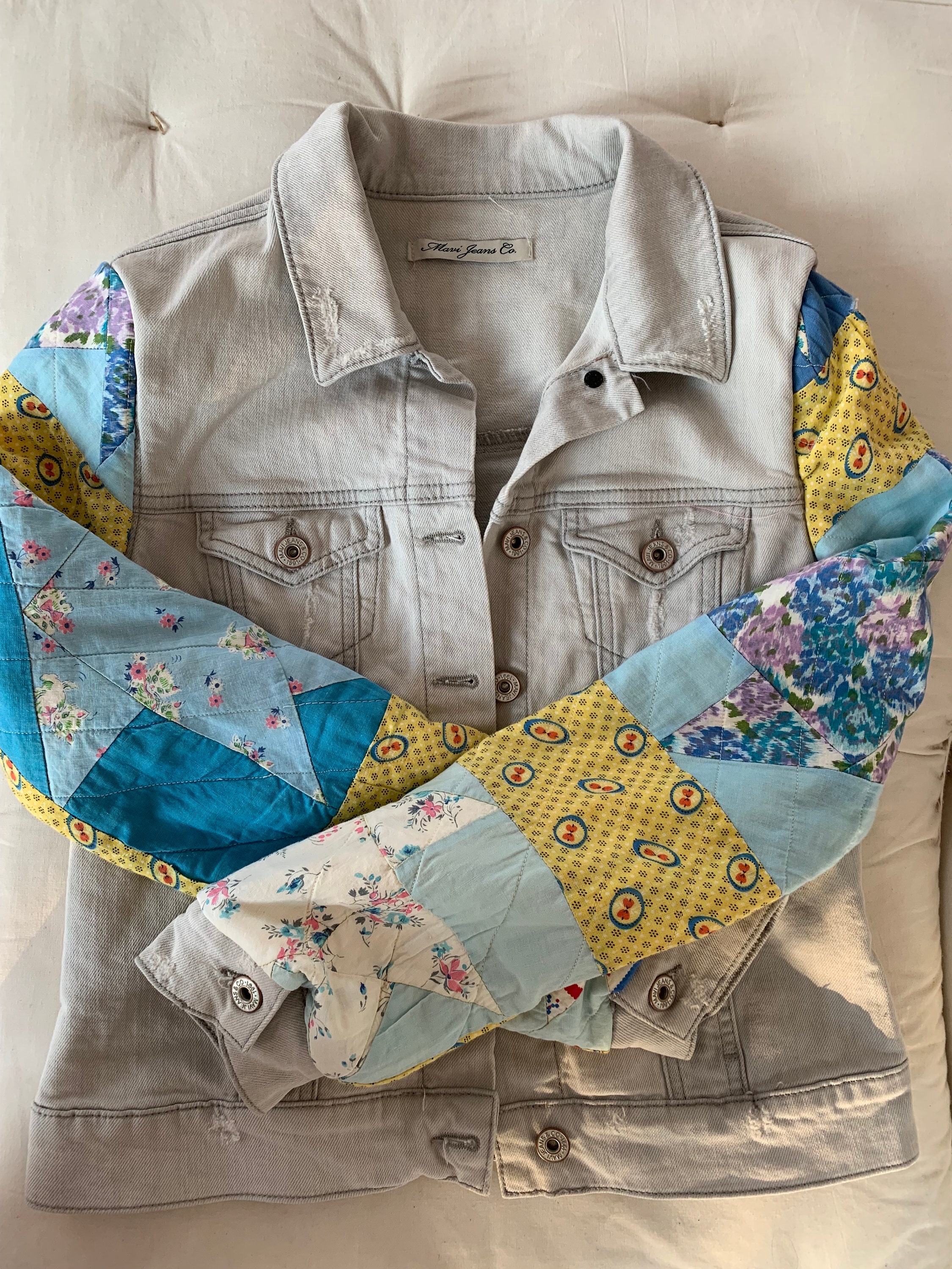 Coat of Many Colors Jacket Quilted Jean Jacket Upcycle Custom Cozy ...
