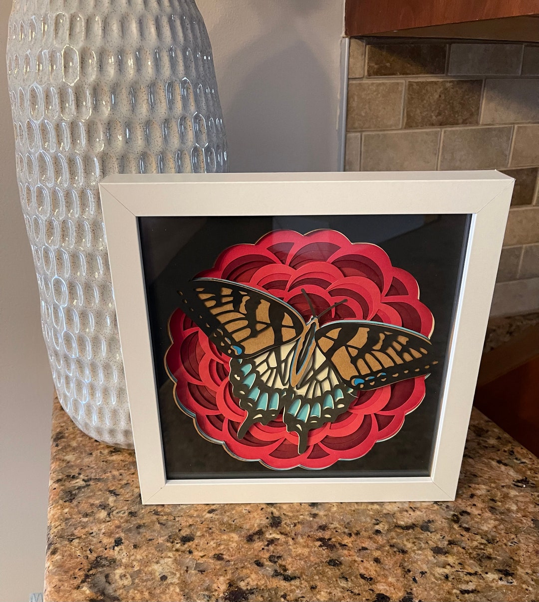 Butterfly Art, 3d Paper Shadow Box, Butterfly Home Decor, Shadowbox ...