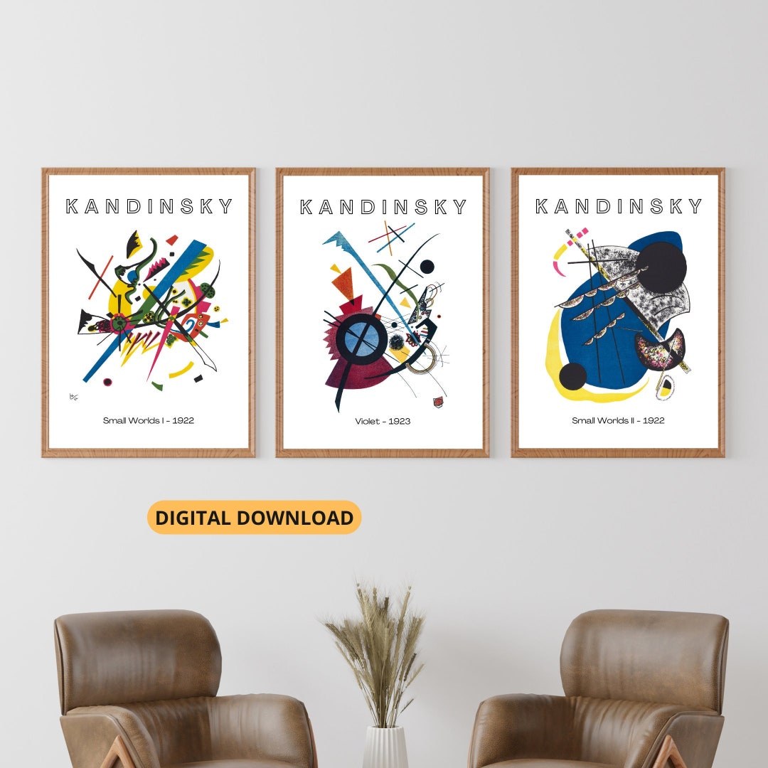 Wassily Kandinsky Poster Small Words, Bundle of 3, Kandinsky Wall Art ...