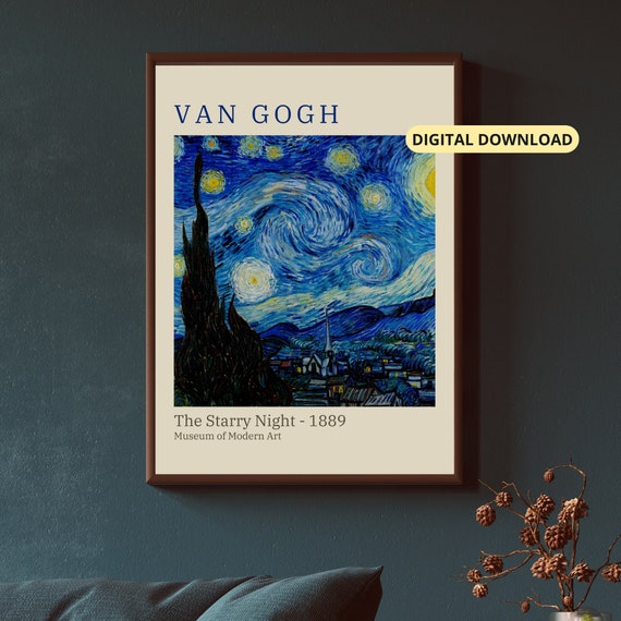 Van Gogh Poster the Starry Night Painting Van Gogh Wall - Etsy